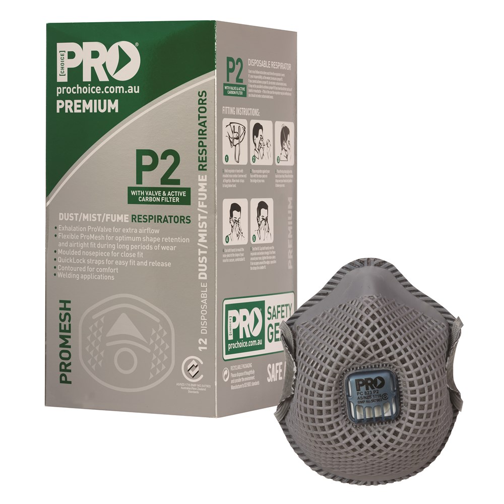 Pro Choice Pro Mesh P2 Respirator With Valve & Active Carbon Filter ...