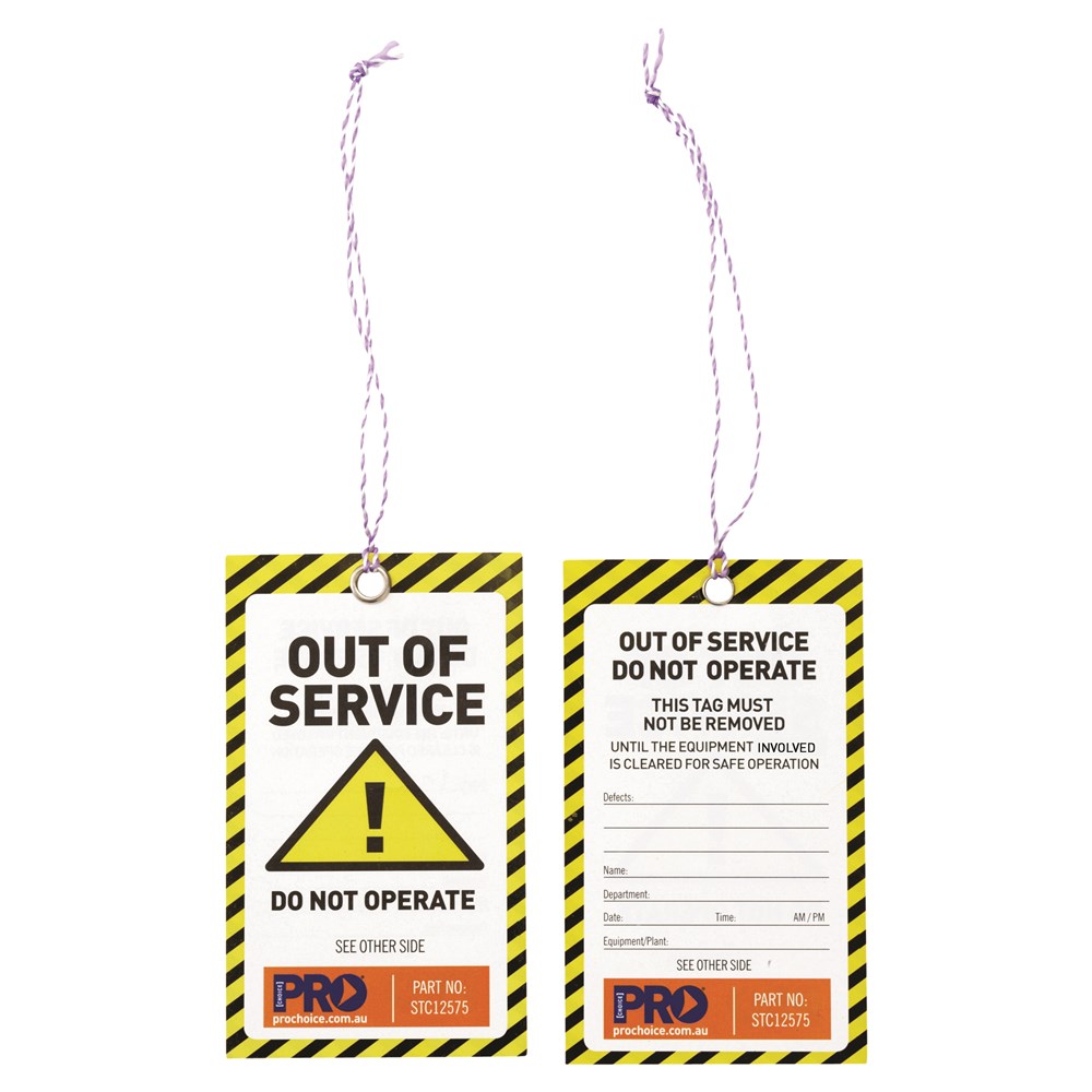 Pro Choice Yellow Out Of Service Safety Tags - Tradey's Browns Plains