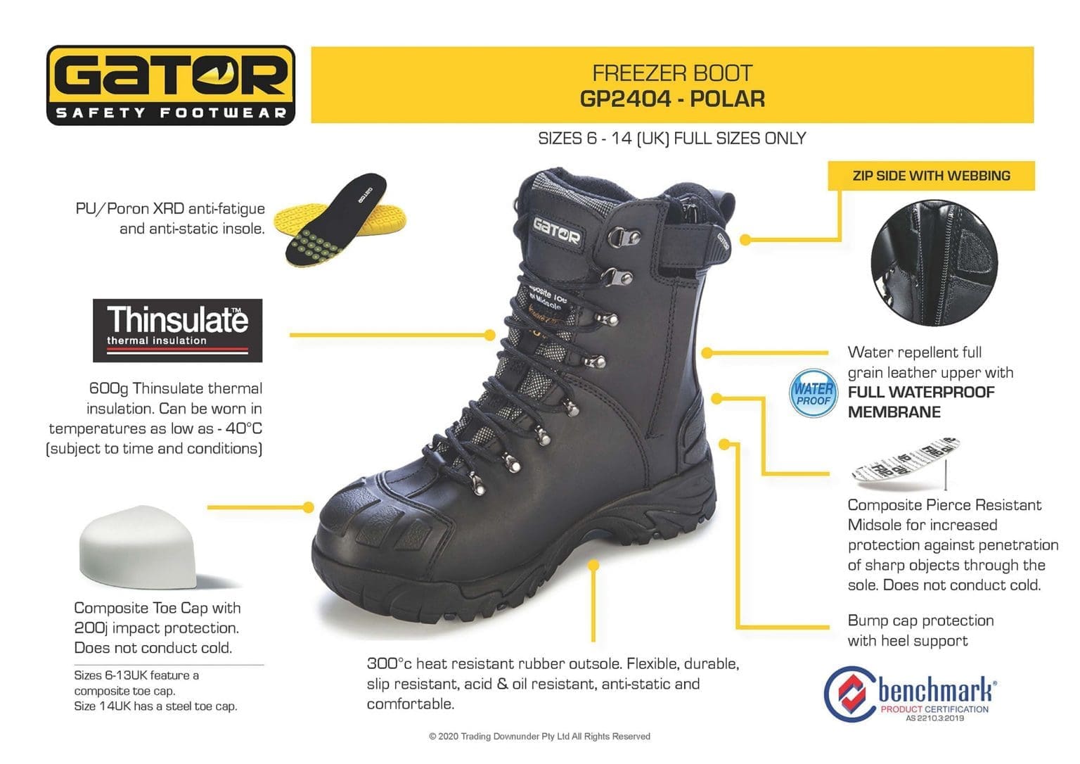 Gator Polar Freezer Safety Boot - Tradey's Browns Plains